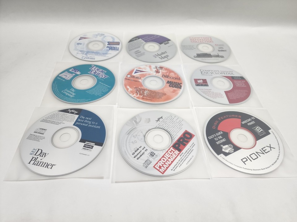 Lot Of 9 Vintage PC Software Programs Windows 95 / 3.1 CD-ROM Disc Only ...