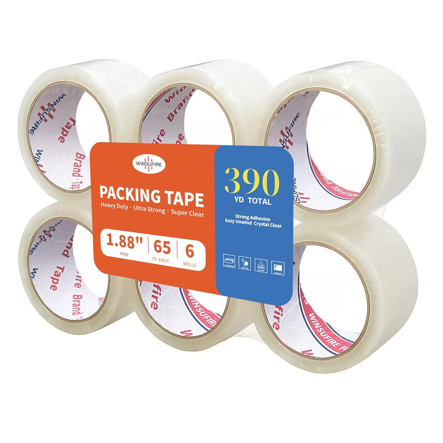 Strong Packing Tape for Shipping, Moving and Taping up Box, Clear ...