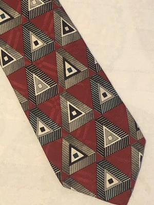 Robert Talbott Studio Parisian Tie Silk Geometric Triangle Necktie Red ...