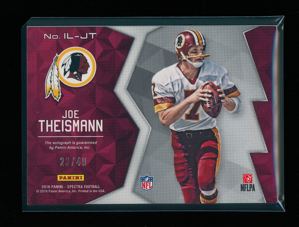 2016 Panini Spectra JOE THEISMANN #IL-JT Illustrious Legends AUTO /49 ...