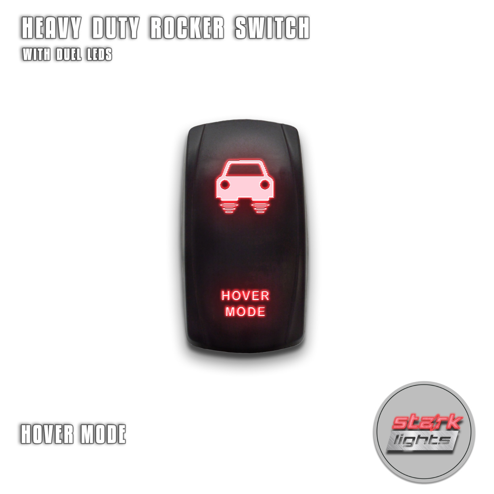 RED Laser Etched LED Rocker Switch 5 Pin Dual Light 20A 12V ON OFF ...