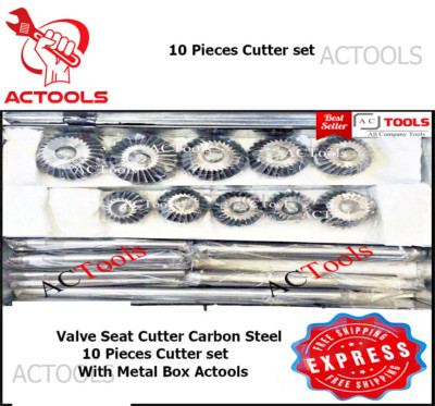 Engine Valve Seat Cutter Carbon Steel HCS Cutter set 10 Pcs With Metal ...