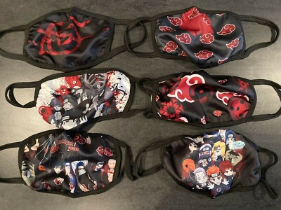 6 different Akatsuki Face Masks Reusable Washable Protective Anime | eBay
