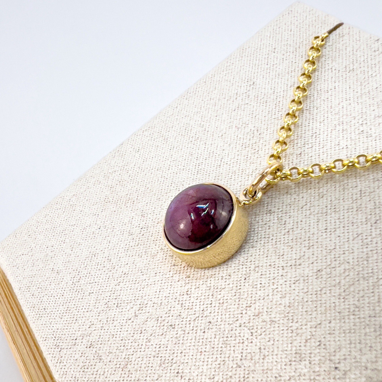 Genuine Star Ruby Solid 14k Yellow Gold Pendant, Newly Handcrafted | eBay