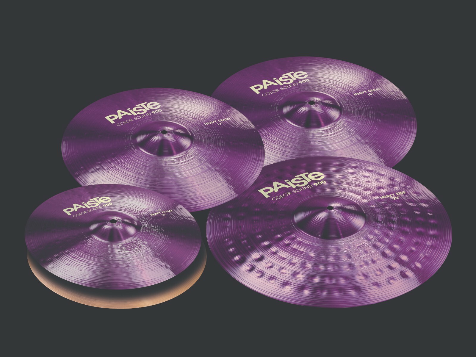 Paiste Color Sound 900 Purple 5 Pc Heavy Cymbal Set/Free Gear/Model ...