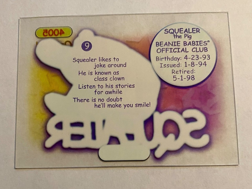 TY Beanie Baby Trading Card, Original 9, #1 Squealer Red | eBay