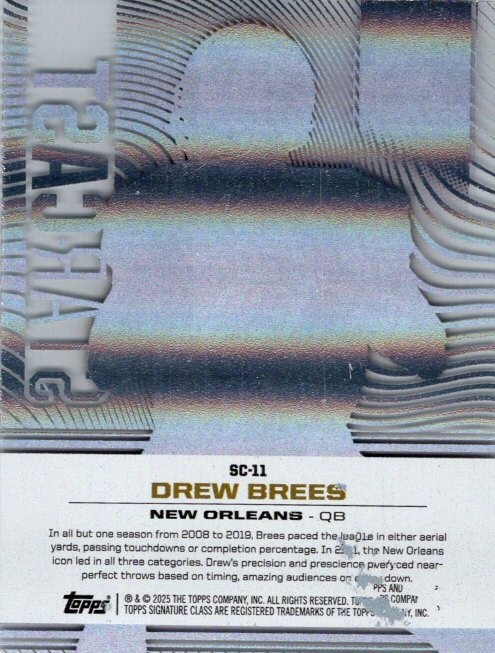 2024 Topps Signature Class StarCast Drew Brees #SC-11 Acetate New ...