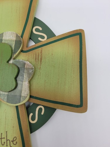 St Patrick’s Day Irish Blessing Shamrock Wood Cross Wall Hanging Decor ...