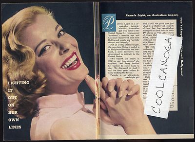 1957 TV ARTICLE ~ PAMELA PAM LIGHT SYDNEY AUSTRALIA MODEL & ACTRESS 2 ...