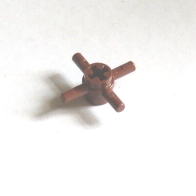 LEGO 2 x Reddish Brown Technic Axle Connector Hub with 4 Bars and Pin ...