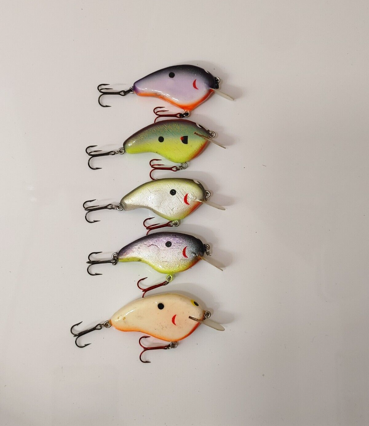 (5) Tulsa Custom Collection Handmade Balsa Wood Crankbait Fishing Lures ...