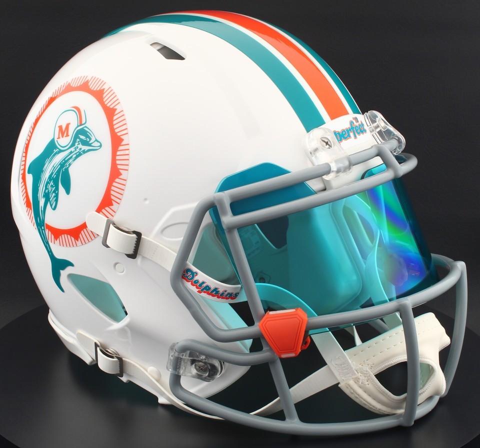 MIAMI DOLPHINS NFL Riddell Speed Full Size AUTHENTIC THROWBACK Football ...