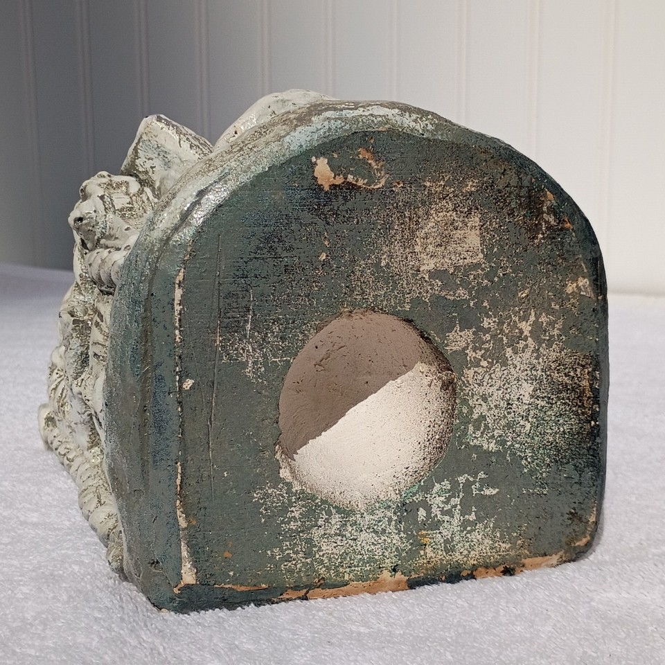 Merlin Wizard Cement Statue Bookend Figurine Owl Vintage Heavy Fantasy ...