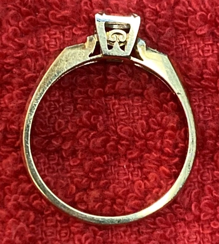 Vintage New Old Stock 14K 18K Gold Box Head Diamond Ring Semi Mount 4MM ...