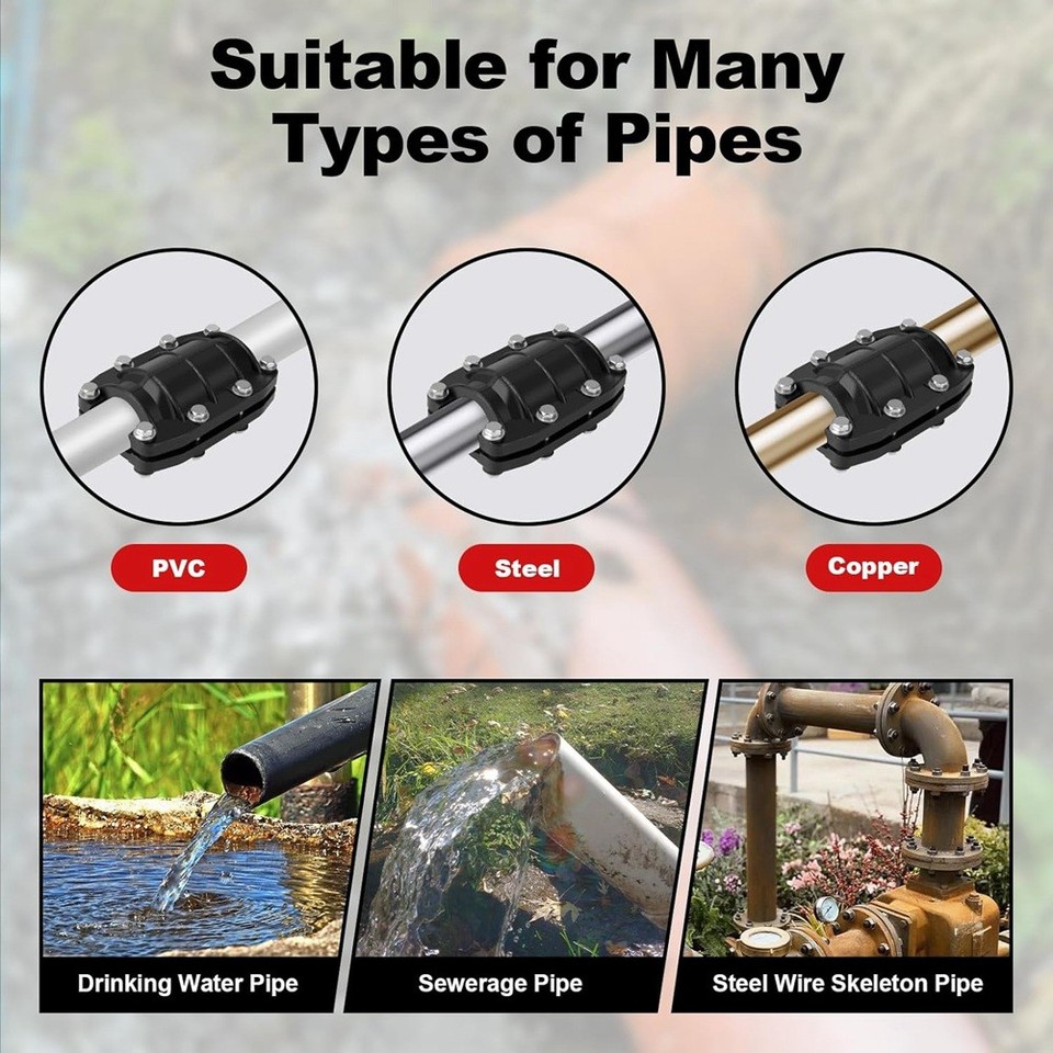 Pipe Repair Clamp 3/4 Inch Pipe Coupling Clamp for Plastic and Metal ...