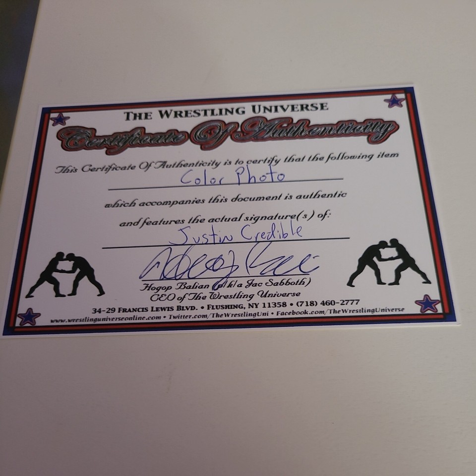 Justin Credible Signed Inscribed 8x10 Wrestling Photo WWE ECW Wrestler ...