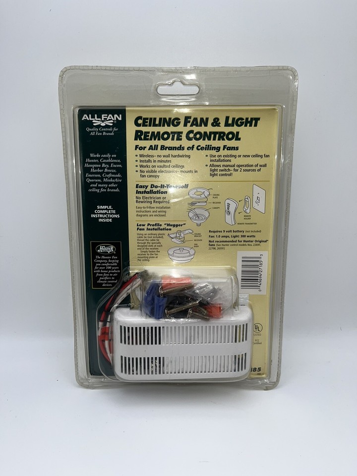 Genuine Hunter All Fan 27185 Universal Ceiling Fan & Light Remote ...