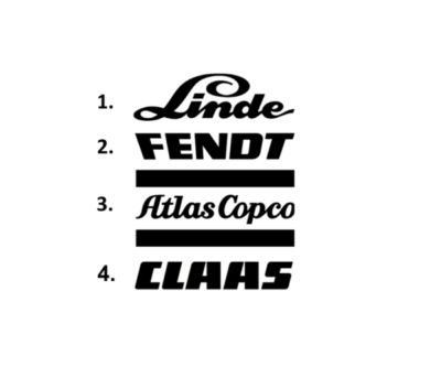 Sticker, aufkleber, decal - LINDE FENDT ATLAS COPCO CLAAS - 50, 70, 100 ...