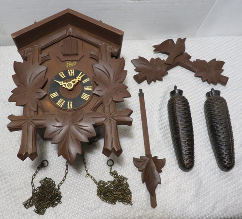 Antique Vintage Schatz 8 Day Cuckoo Coco Clock Germany Complete Good ...