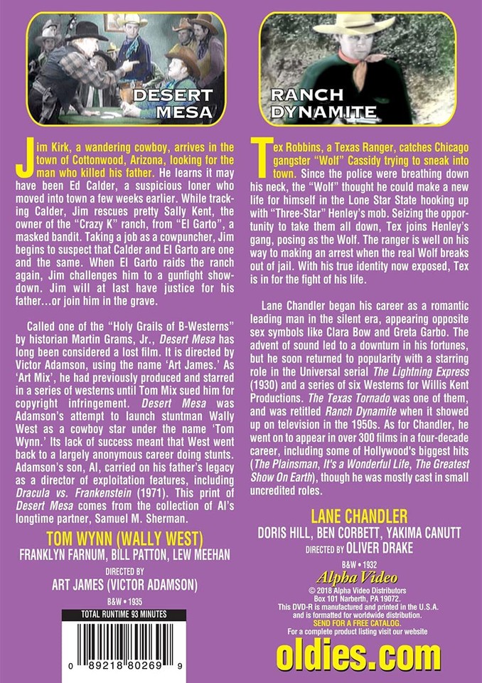 Lost Western Double Feature: Desert Mesa (1935) / Ranch Dynamite (1932 ...