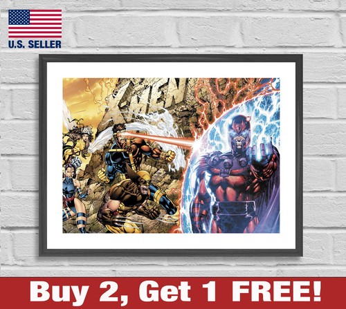 X-Men 90s Magneto Wolverine Cyclops Poster 18" x 24" Print Man Cave Art ...