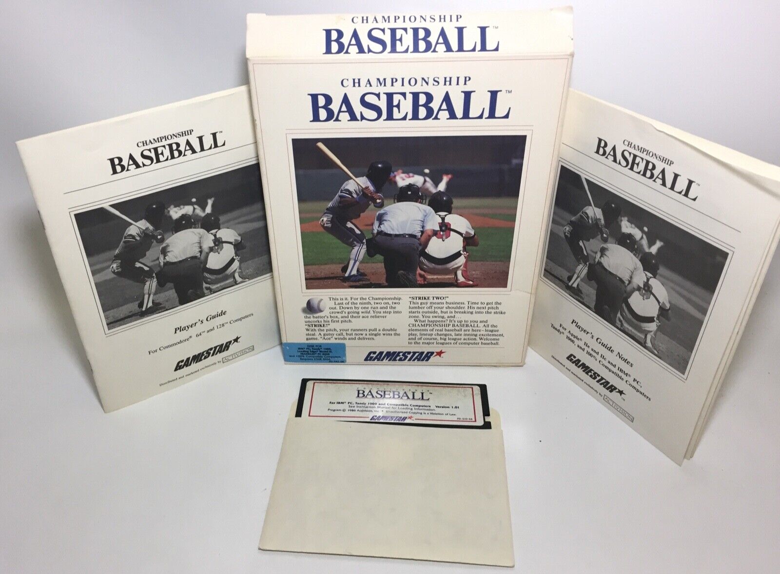 Activision 1986 Championship Baseball Gamestar for Tandy 1000 and IBM ...