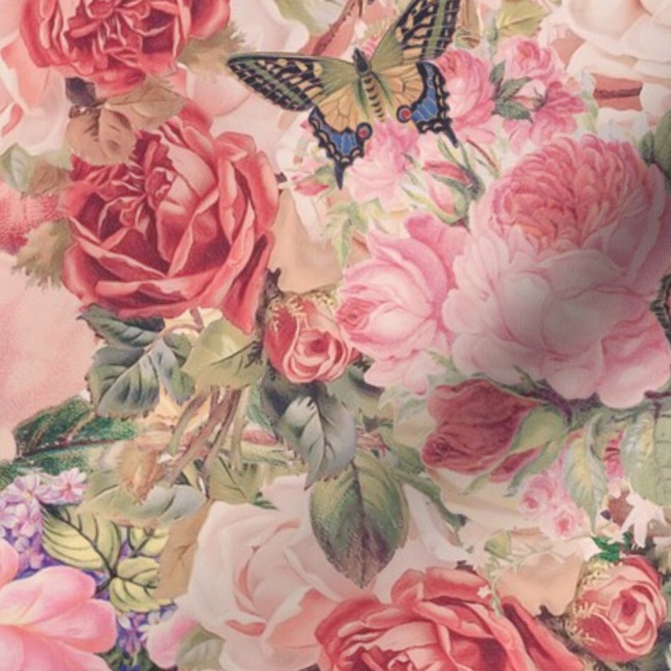 Victorian Floral Songbirds New Romanticism Spoonflower Fabric by the Yard