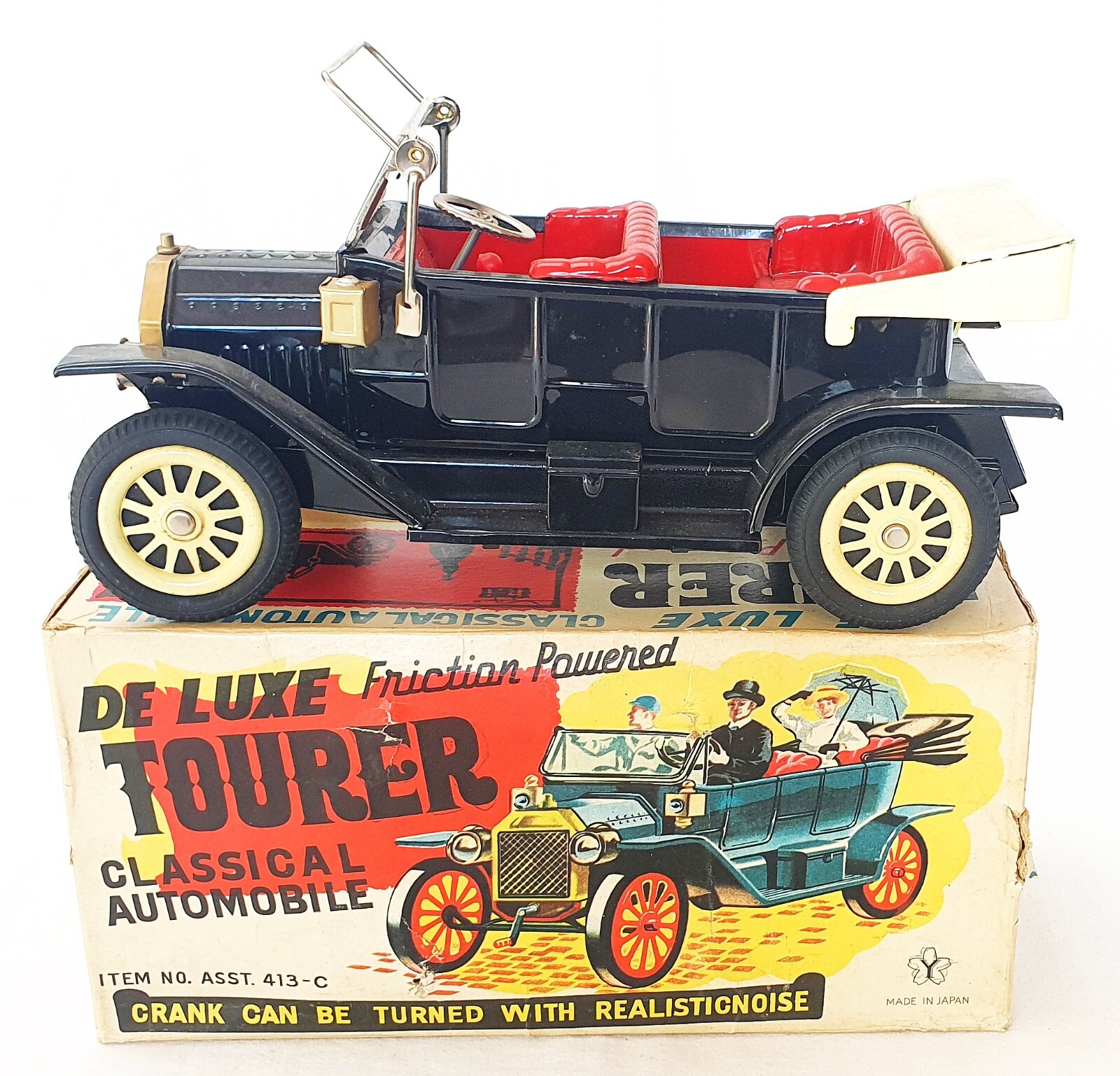 Yone (Yonezawa) Japan FORD MODEL T DE LUXE TOURER Friction Tin Toy MIB ...
