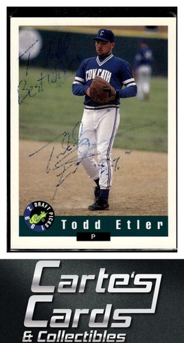 Todd Etler 1992 Classic Draft Picks 54 Cincinnati Reds TTM/IP Signed ...