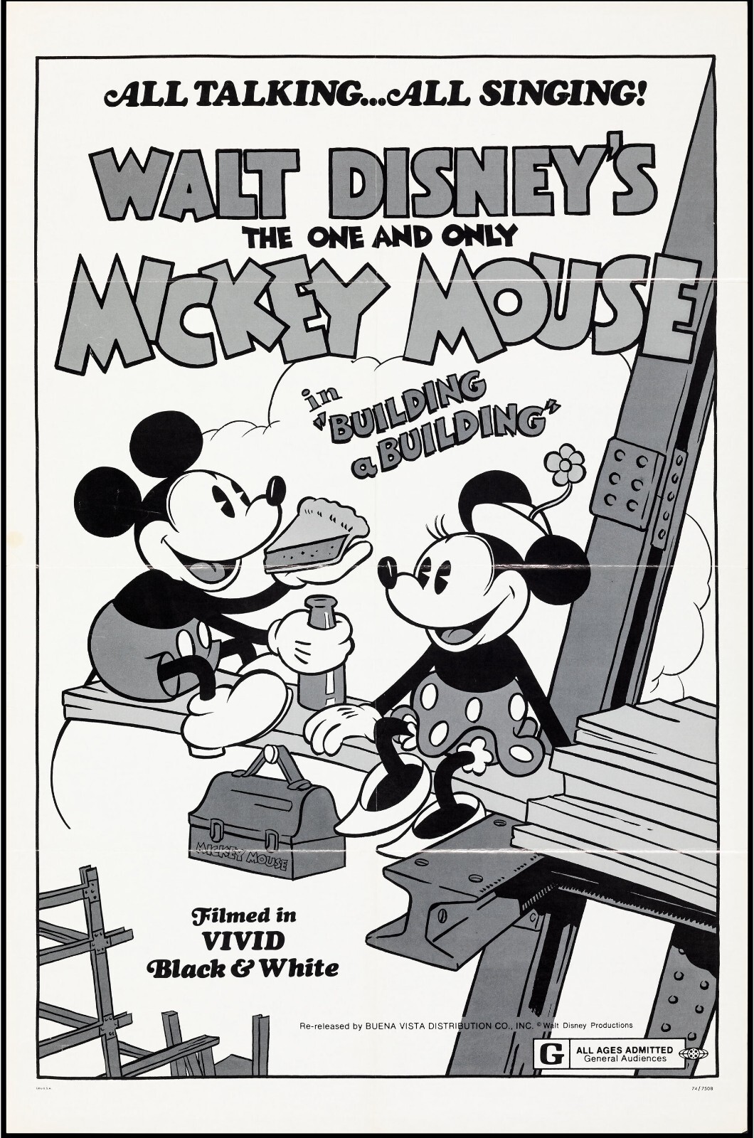 Mickey Mouse Building A Building Disney Original One Sheet Movie Poster ...