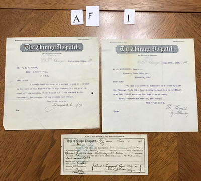 2 Letterheads, Chicago Dispatch, Joseph Dunlop, bicycle related | eBay