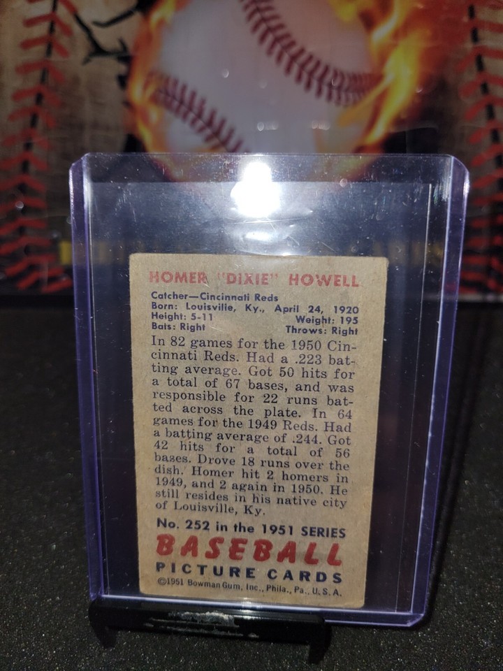Homer Howell 1951 Bowman #252 Cincinnati Reds | eBay
