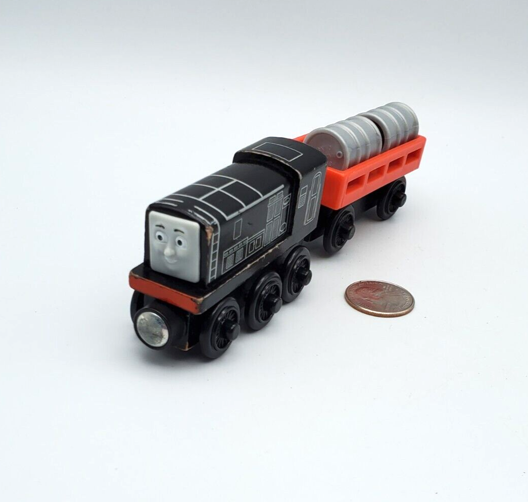 Thomas Friends Wooden Railway Train Tank - Diesel & Red Car 2 Barrels ...
