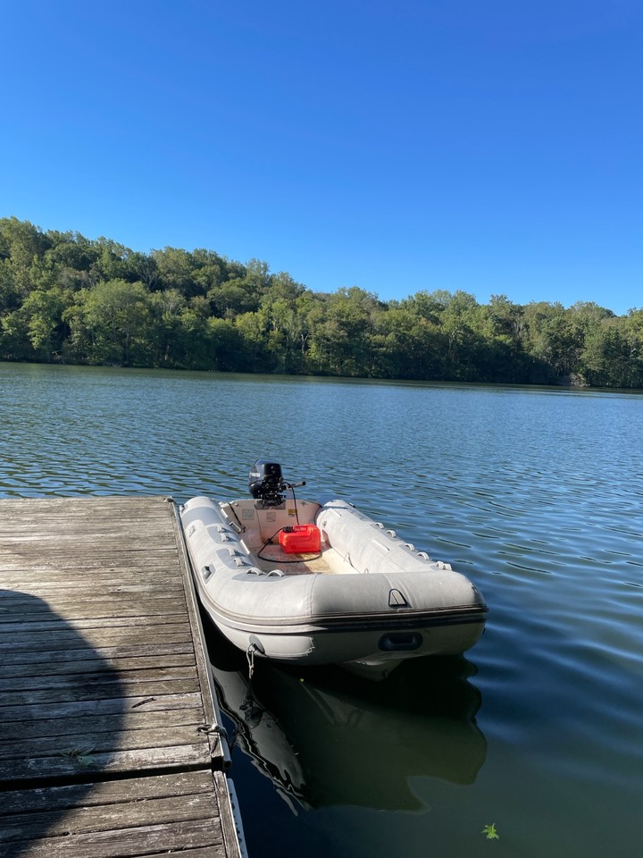 Achilles HB385DX inflatable boat, Tohatsu MFS15EL Motor | eBay