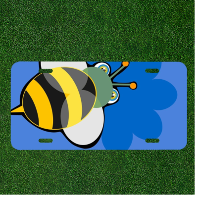 Custom Personalized License Plate Auto Tag With Bumble Bee Design Add ...