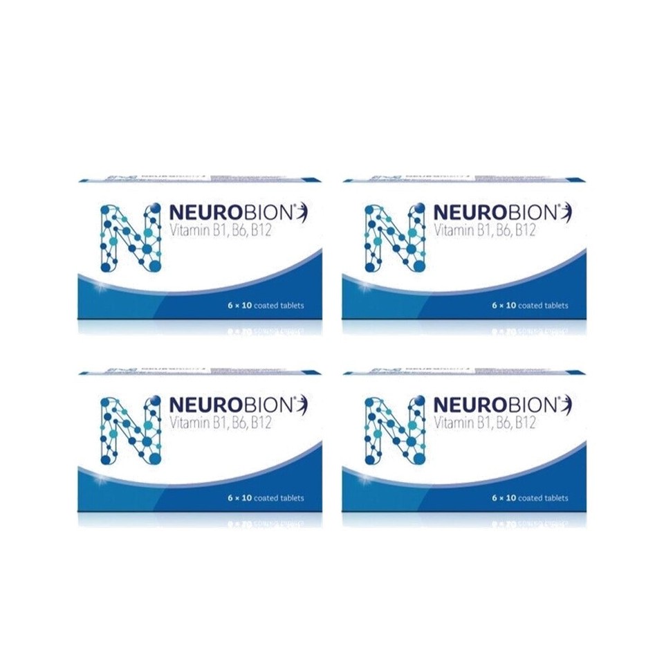 4 Box x 60's Neurobion Vitamin B1, B6, B12 for Nerve Relief Numbness ...