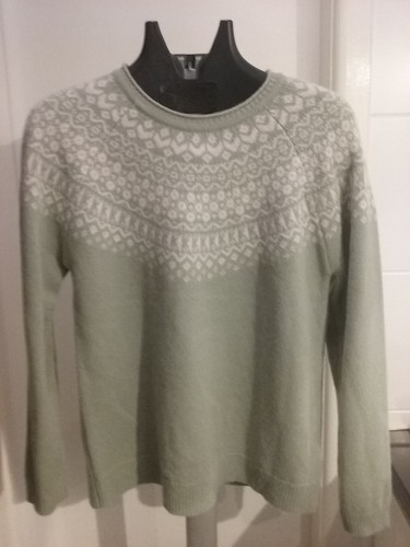 TABITHA WEBB 80% wool, fair isle, top, sweater, jumper, sage, L, BNWT ...