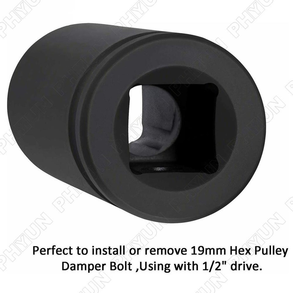 19mm Harmonic Balancer Socket + 50mm Crank Pulley Wrench Holder Tool ...
