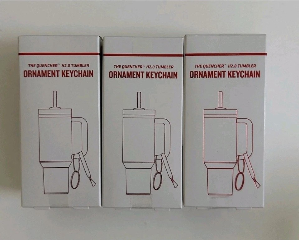 Set 3 Stanley Ornament Keychains Strawberry Candy Cane Polka Dot Mini ...