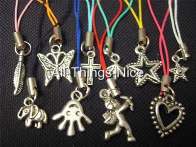 10 Mobile Phone Assorted METAL Dangle Charms Party Gift Bag Filler ...