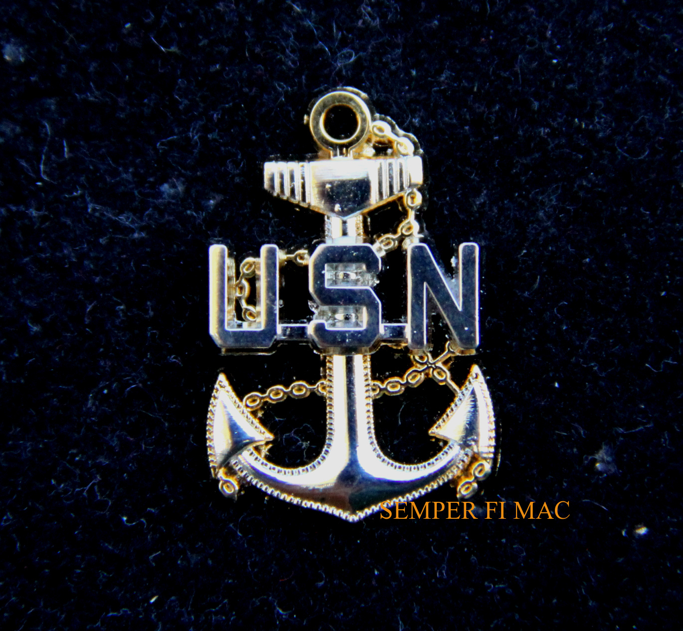 CHIEF PETTY OFFICER HAT COLLAR PIN CPO US NAVY MILITARY RANK E7 ANCHOR ...