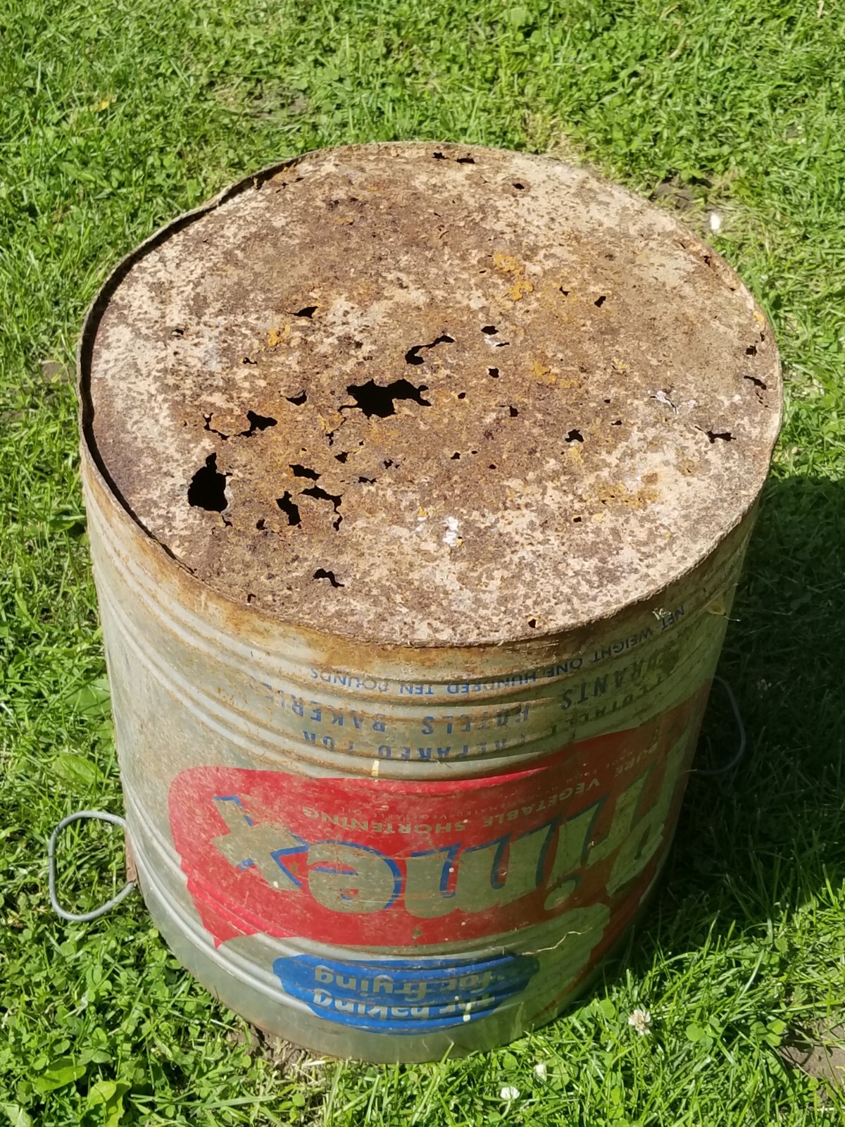 Vintage Primex Pure Vegetable Shortening Large Tin Metal Can 110 Pounds ...