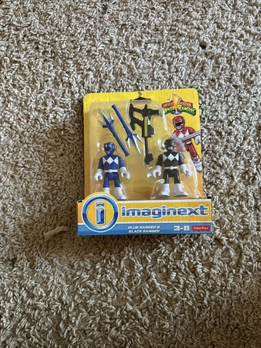 IMAGINEXT MMPR POWER RANGERS BLACK & BLUE RANGER FIGURE SET MATTEL 2015 ...