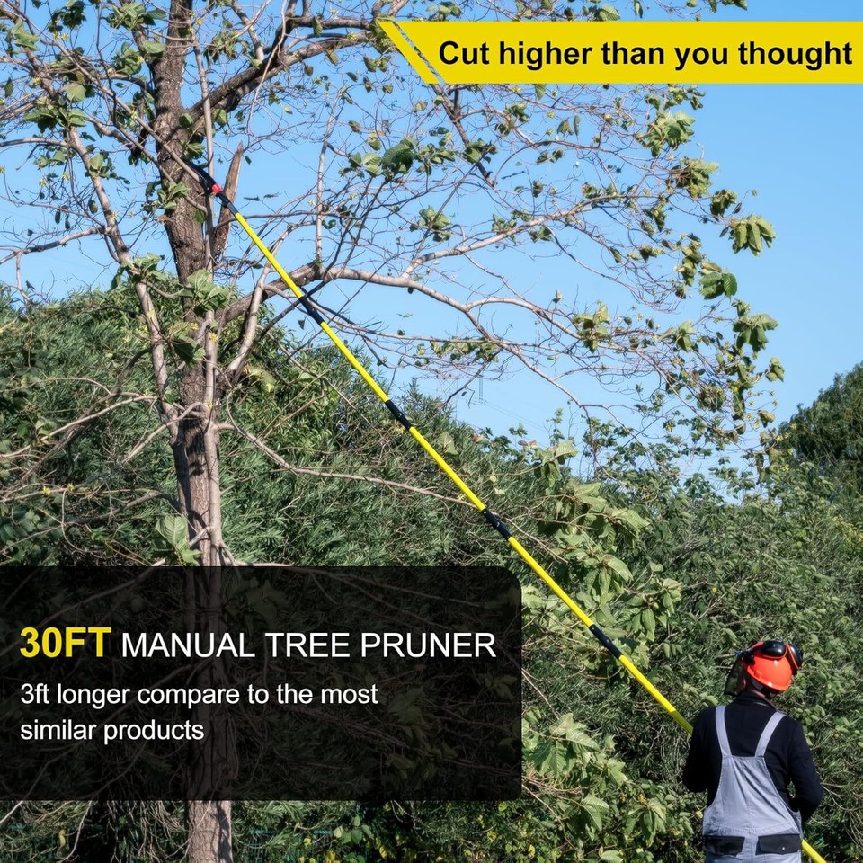 Extendable 30FT Pole Saw with Steel Blade for Tree Trimming and Pruning ...