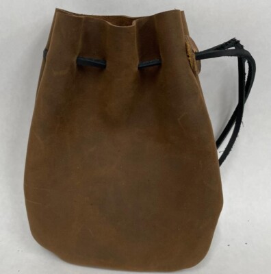 Small Black Powder waxed cowhide LEATHER Muzzleloader Ball/Shot bag ...