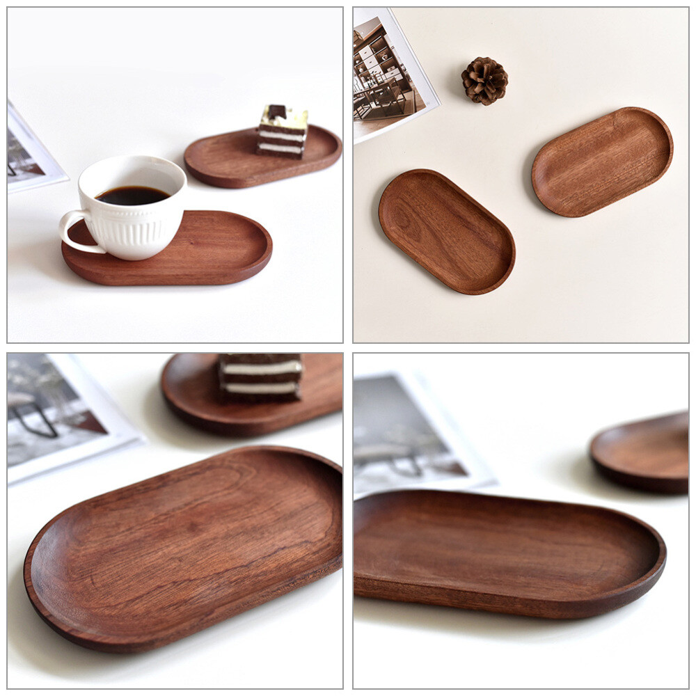 3 Pcs Solid Wood Plate Serving Platter Oval Tray for Coffee Table | eBay UK