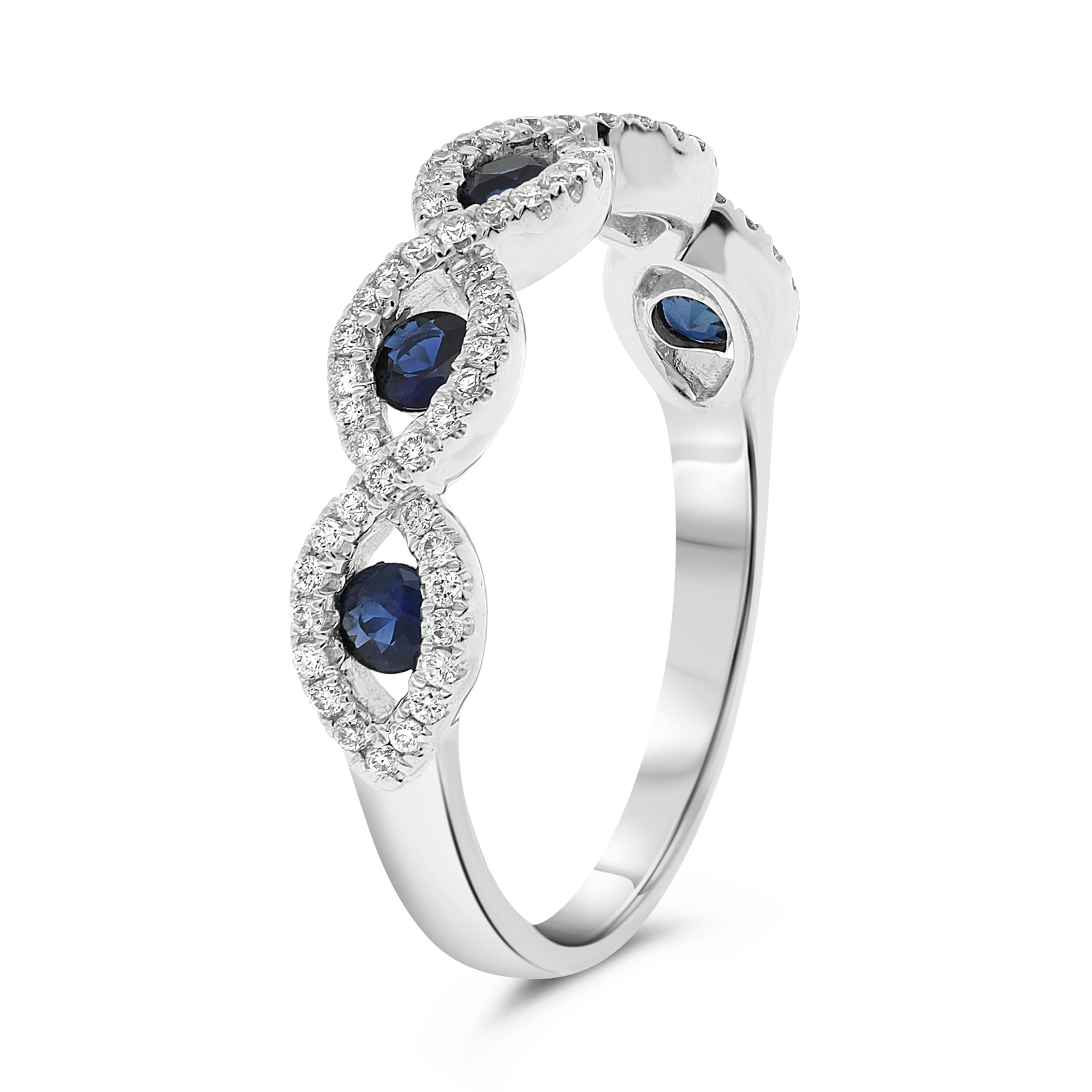 .64CT DIAMOND AAA SAPPHIRE 14K WHITE GOLD ROUND ETOILE INFINITY ...
