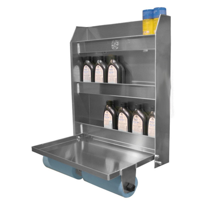 PIT-PAL PRODUCTS 3 Shelves Trailer Door Cabinet Aluminum 30x25x5.5 P/N ...