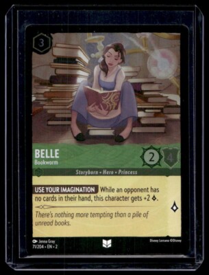Disney Lorcana Rise of the Floodborn Belle Bookworm Foil 71/204 | eBay