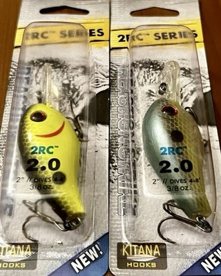 2 Reaction Strike 2RC Series 2.0 Crankbait Lures CHART BLACK/GHOST SEXY ...